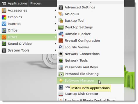 Add And Edit Main Menu Items In Linux Mint 12