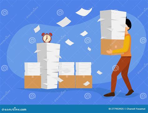 Workload Exhaustion Portrayed With Illustration Of Overworked Businessman Napping Amidst