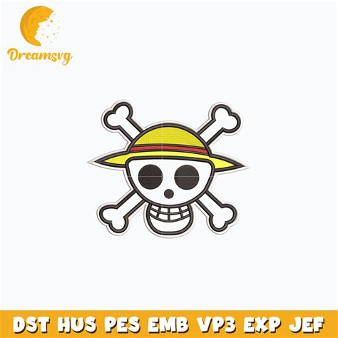 Straw Hat Pirates Logo Embroidery Design Dreamsvg Store