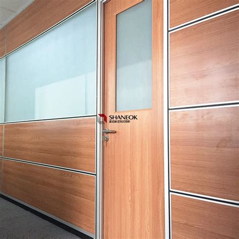 Decorative Office Half Glass Wall Partition Mdf Office Partition Wall