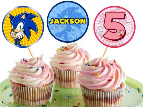 Sonic Cupcake Topper Rings At Layla Dickens Blog