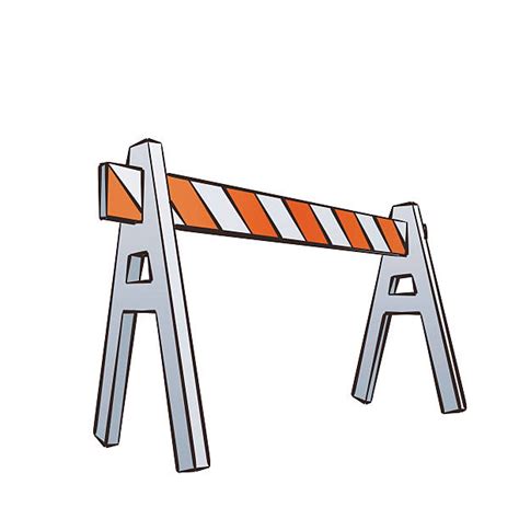 Striped Roadblock Sign Cartoons Illustrations Royalty Free Vector