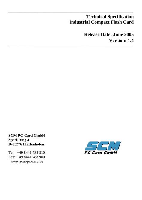 Pdf Technical Specification Industrial Compact Flash Card Dokumen Tips