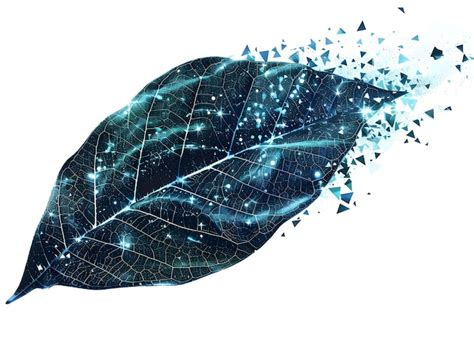 Premium Photo A Close Up Of A Leaf With A Star Filled Sky In The