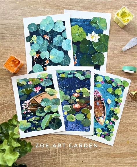 Zoe Lee Art Garden Prints And Gouache Paintings Collage Art With