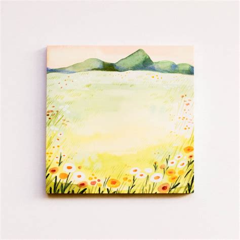 Sticky Notes Meadow Cute Note Pad Illustrated Stationery Memo Pad