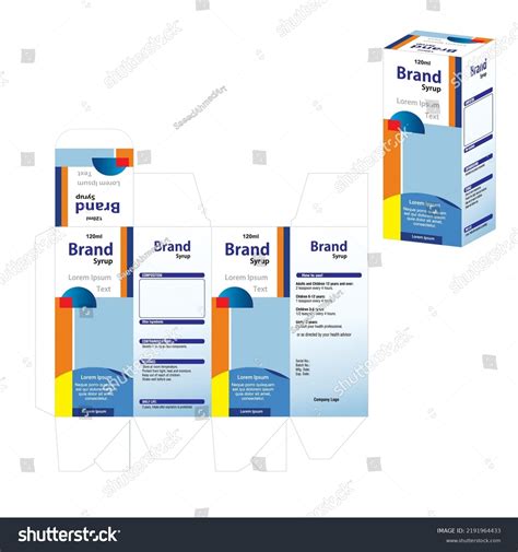 Syrup Design Packaging Box Syrup Template Stock Vector Royalty Free