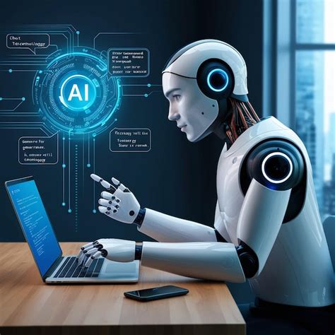 Robot Hand Artificial Intelligence Ai Pointing At Word Self Learning