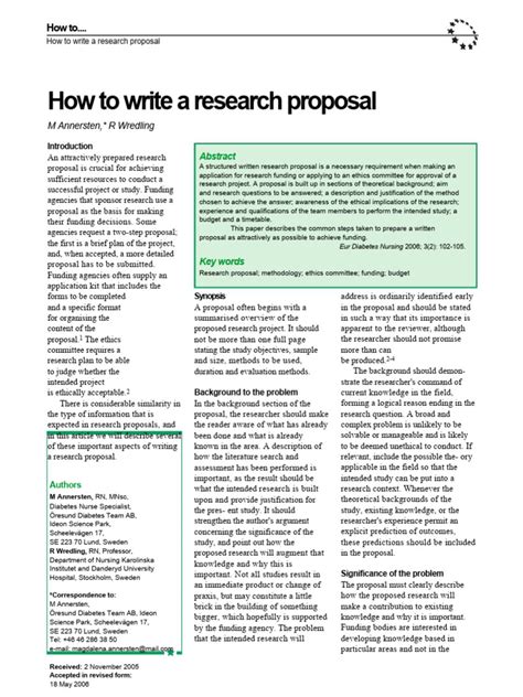 How To Write A Research Proposal Pdf