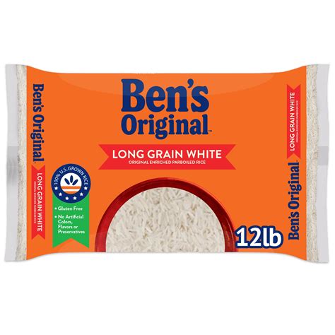 Bens Original Long Grain White Rice Premium Quality 12lb Bag