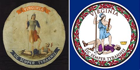 Virginia Confederate Battle Flags Sic Semper Tyranis Sic Semper