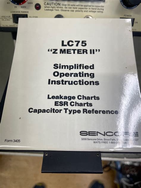 For Sale Sencore Lc75 Capacitor Inductor Analyzer Capacitor Reformer
