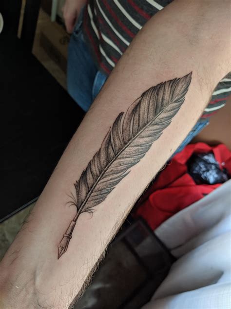 Feather Pen Writing Tattoo