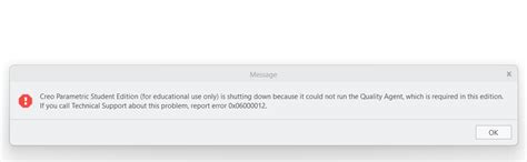 Creo 9 Student Edition Startup Error 0x06000012 Ptc Community
