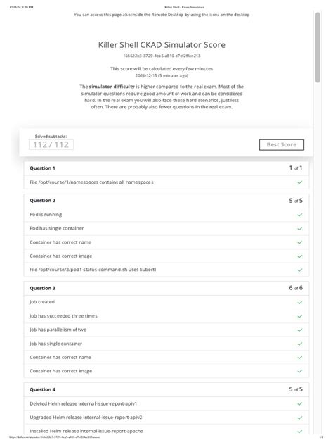 Killer Shell Ckad Exam Simulators Report Pdf Computing System