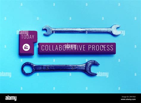 Inspiration Showing Sign Collaborative Process Word Written On People
