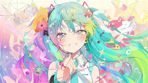 Hatsune Miku Wallpaper 4k Colorful Art 5k Anime Girl