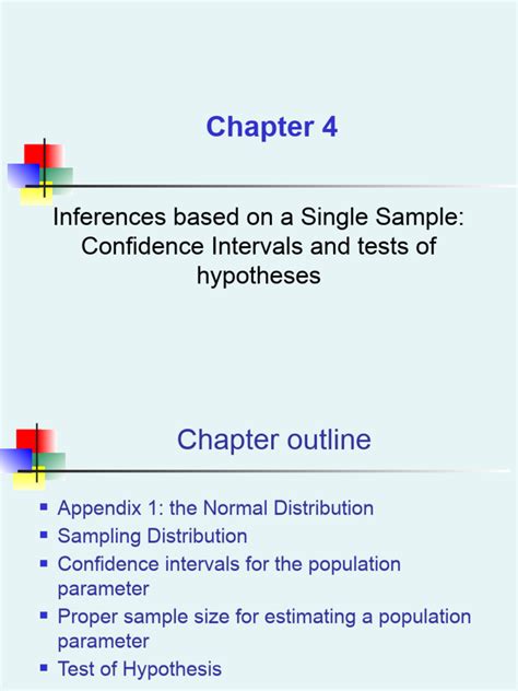Chapter4asingle Sampleconfidence Intervals Pdf Normal