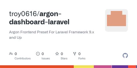 github troy0616 argon dashboard laravel argon frontend preset for
