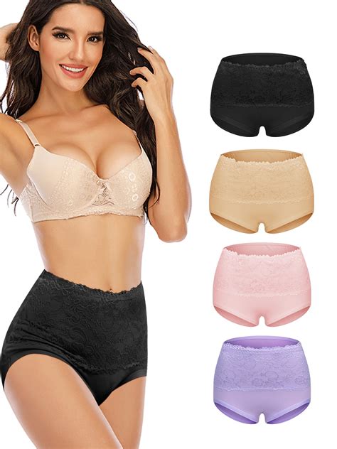 Sayfut Womens 4 Pack High Waist Full Coverage Strechy Cotton Brief