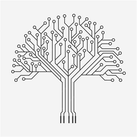 Premium Vector Circuit Board Pattern In The Shape Of The Tree