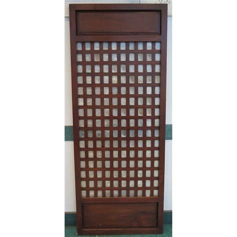 Narra Wood Screen W Capiz Shell Insets 32x2x81 A Few Surface