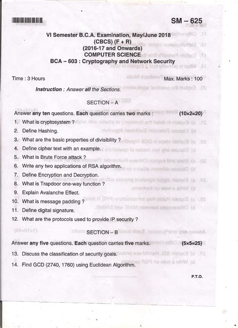 Cryptography And Network Security Bca Studocu