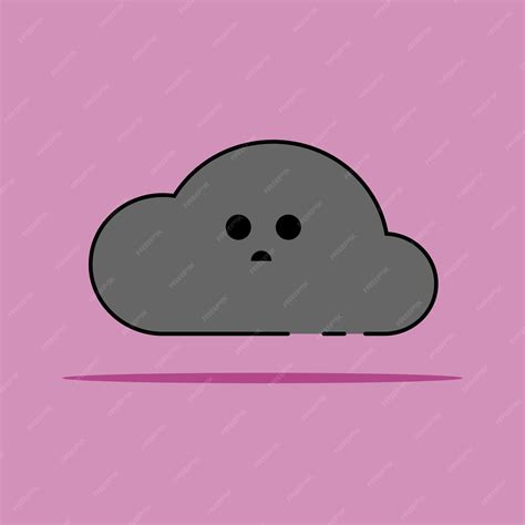 Premium Vector Cute Sad Cloud Cartoon Weather Illustration Kawaii Hand Drawn Element