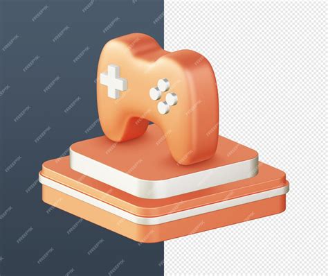 Premium Psd 3d Isometric Of Orange Game Controller With Podium Icon For Ui Ux Web Mobile Apps