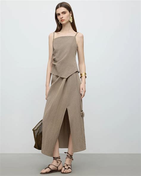 Women Irregular Suspender Tops Skirt Sets Gentle Herde