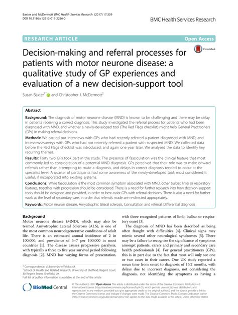 Pdf Decision Making And Referral Processes For Patients With Motor