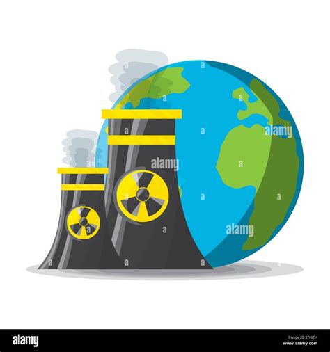 Flat Concept Nuclear Plant Generator Energy Stock Vector Image And Art