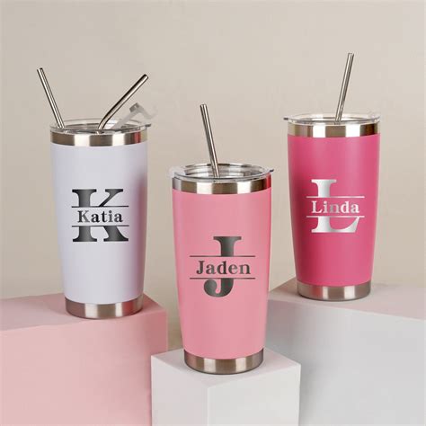 Personalized 20 Oz Tumbler Custom Name Travel Mug Laser Engraved