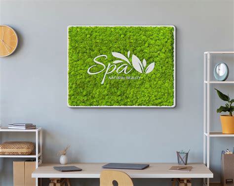 Moss Logo Sign Custom Moss Wall Art Preserved Moss Custom Logo Sign