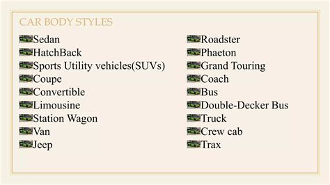 Automobile Body Types Explained Pdf
