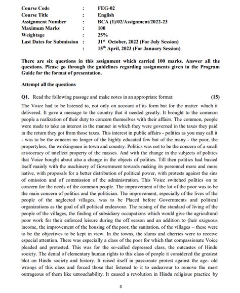 Feg 02 Foundation Course In English 2 Solved Assignment 2022 23