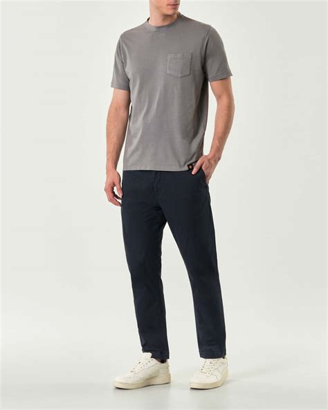 Pantalone Chino My Stuff Blu In Gabardina Di Cotone Stretch Pellizzari
