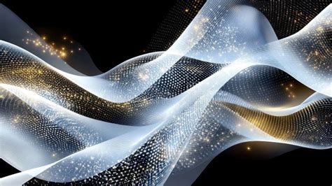 Abstract Waves Of Light And Particles Create A Dynamic Visual Effect Stock Illustration