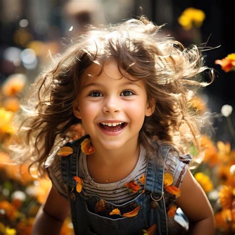 Premium Photo The Radiant Innocence Of A Joyful Young Girl