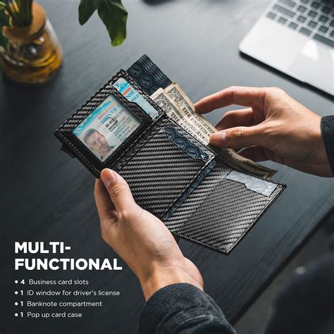 Buy Vulkit Credit Card Holder With Banknote Compartment Rfid Blocking Pop Up Leather Card Wallet