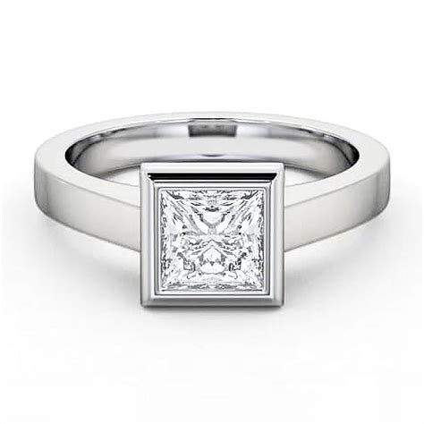 Dazzle Jewelry 18 Ct Princess Cut Moissanite Engagement Ring Bezel