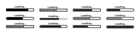 Loading Icon Progress Bar Buffer Loader Preloader Set Horizontal