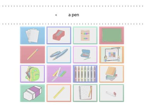 Classroom Objects Find The Match