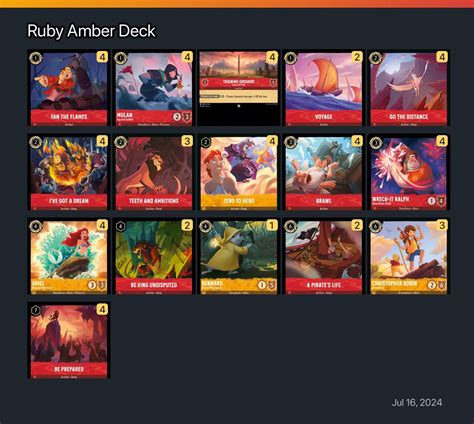 Ruby Amber Deck Lorcana Deck Lorcanagg