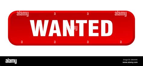 wanted button wanted square 3d push button stock vector image and art