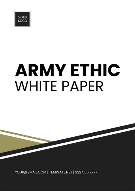 Free Army Ethic White Paper Template To Edit Online