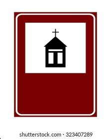 Road Sign Religious Place On Vector Stock Vector Royalty Free