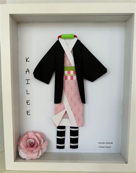 Personalized Nezuko Shadow Boxdemon Slayer Mangapaper Etsy