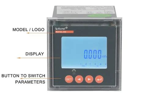 Pz72l E4c Programmable Panel Three Phase Multi Functional Energy Meter With Rs485 Lcd Display