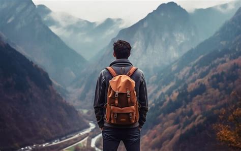 Premium Photo Solo Traveler With Backpack